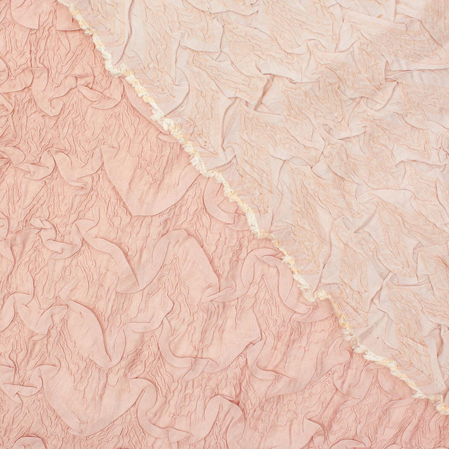 Two-Tone Ruched Ruffle Satin Fabric