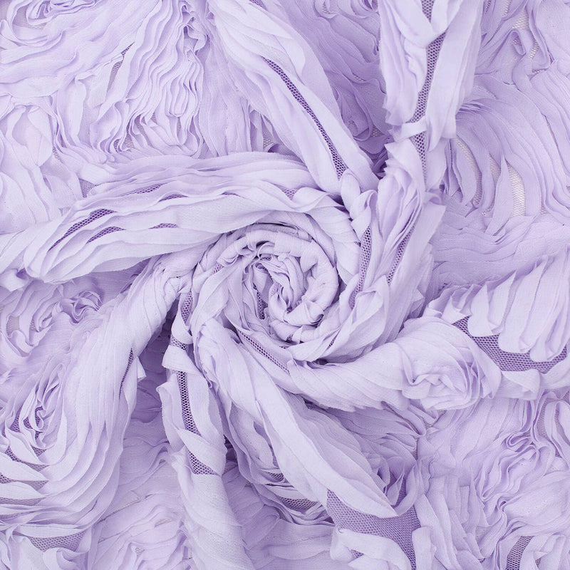 Ruffle Petal Rosette Chiffon On Mesh Fabric By The Yard