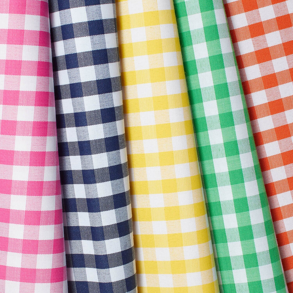 7 mm Gingham Check Plaid Polyester Cotton Poplin