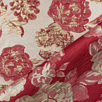 Rose Plain Woven Crinkle Metallic Brocade Jacquard
