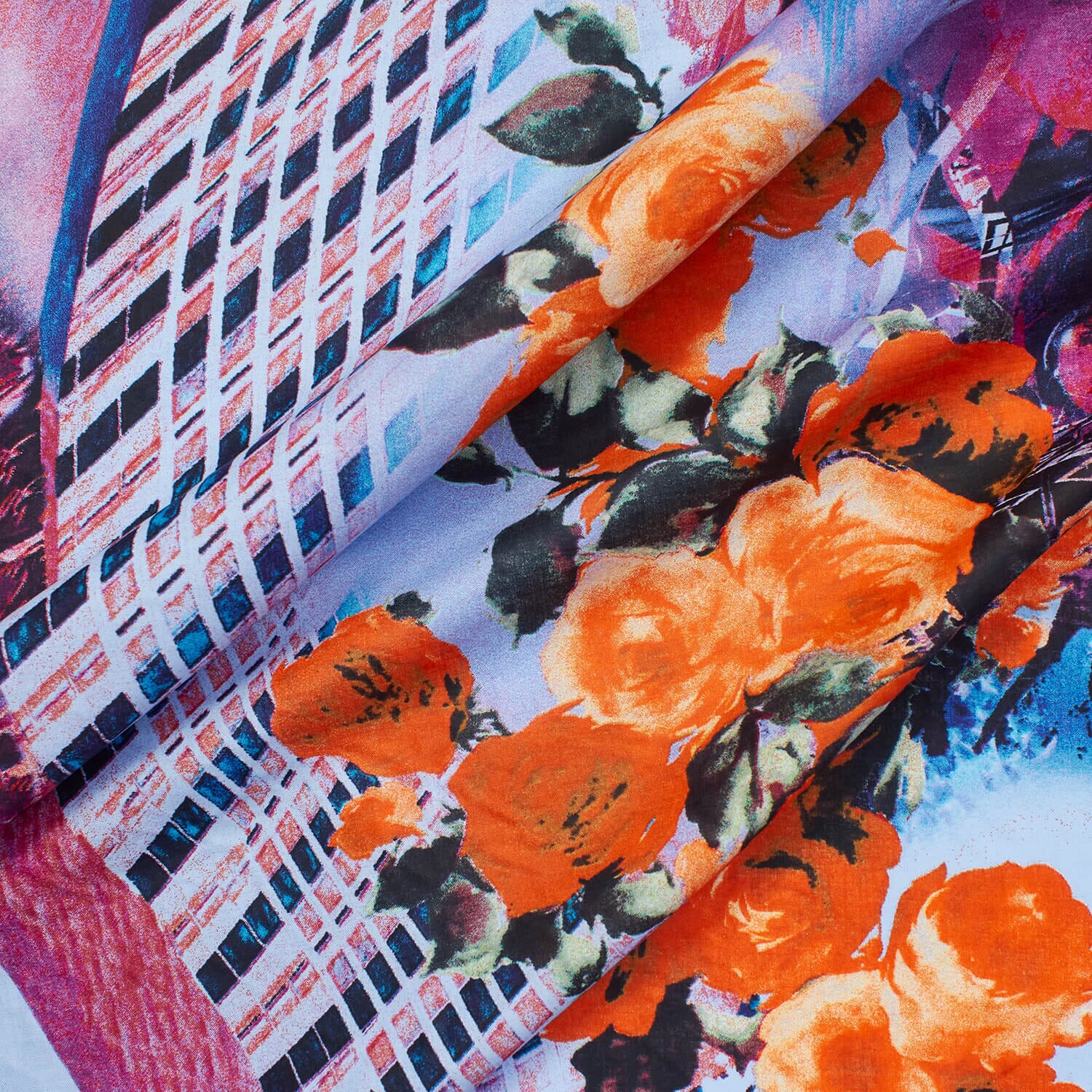 Abstract Geometric Floral Printed Broadcloth