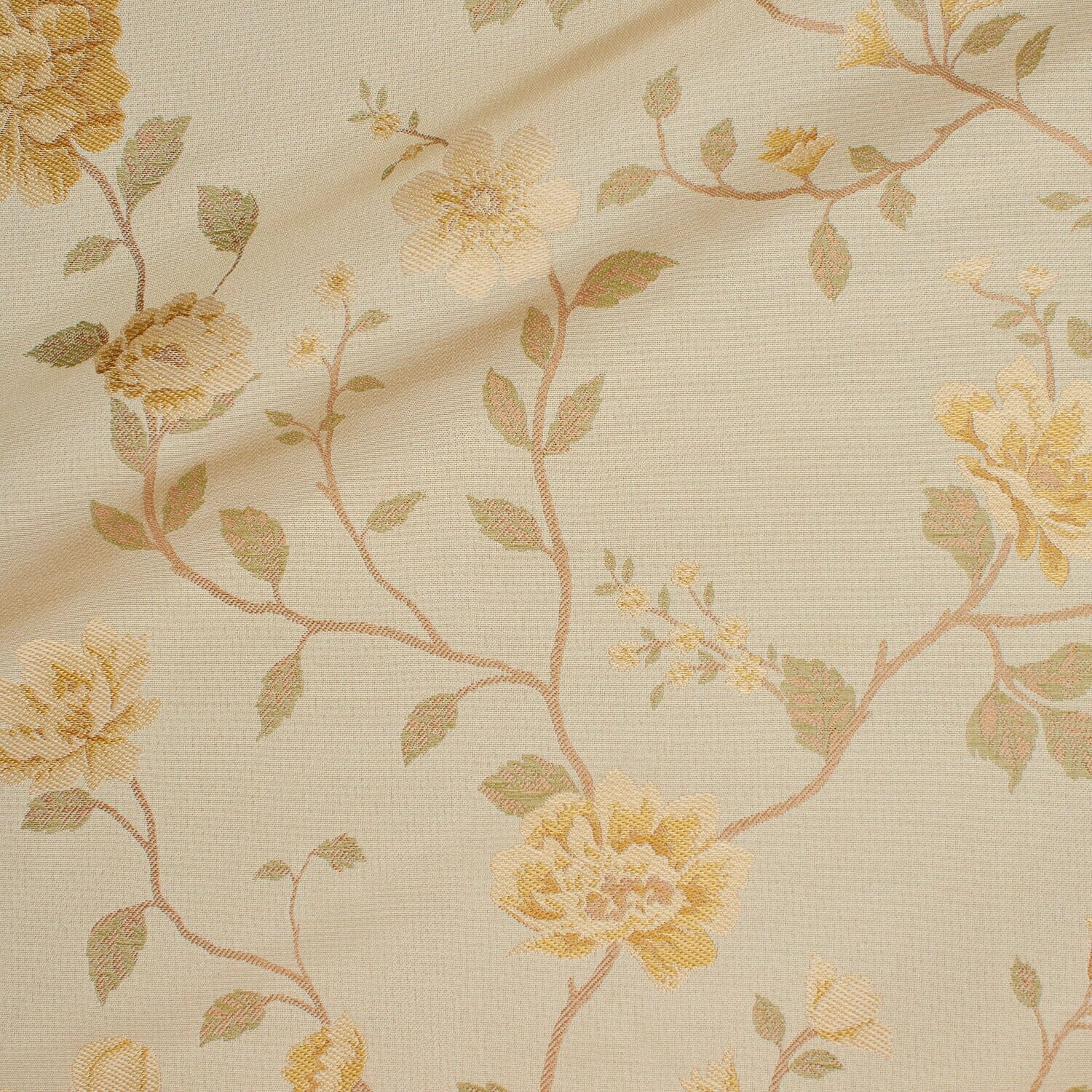 Floral Vine Silk Upholstery Jacquard Fabric
