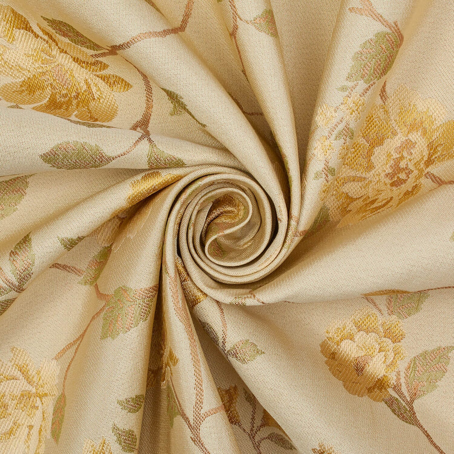 Floral Vine Silk Upholstery Jacquard Fabric