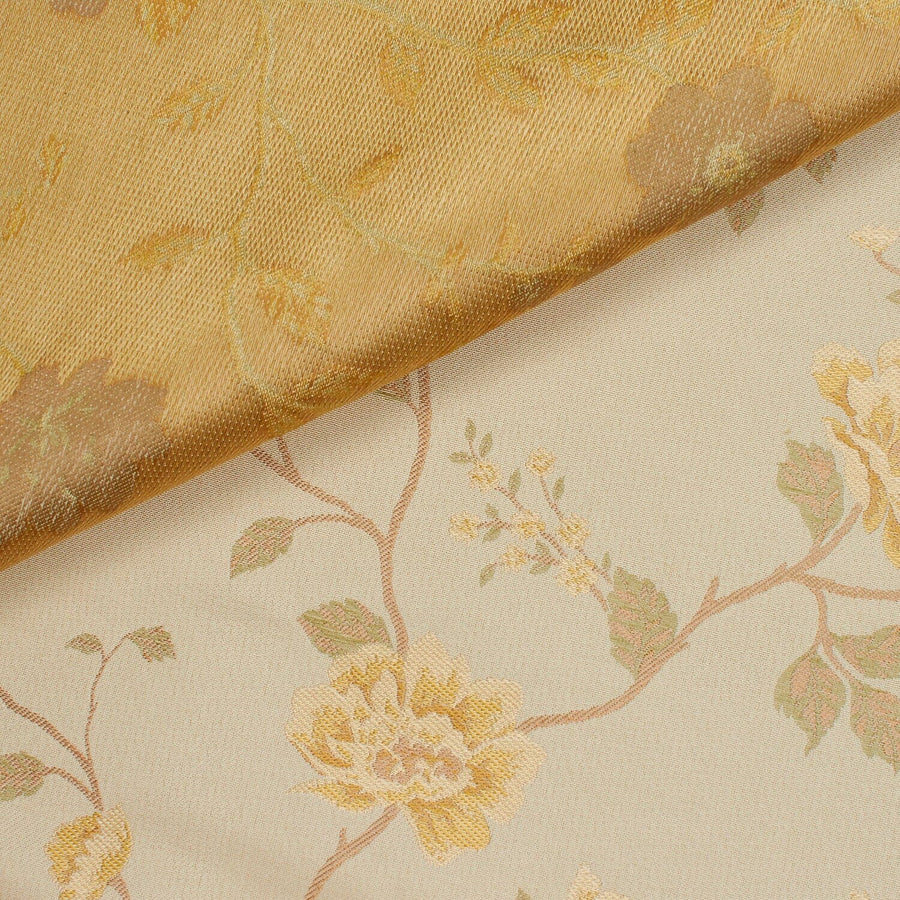 Floral Vine Silk Upholstery Jacquard Fabric