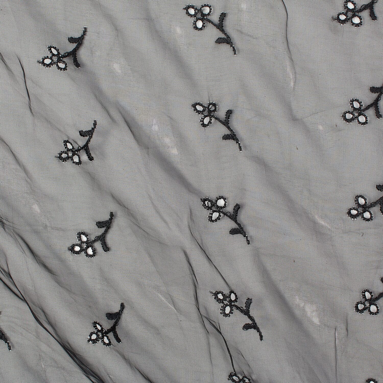 Embroidered Floral Mesh Eyelet Fabric