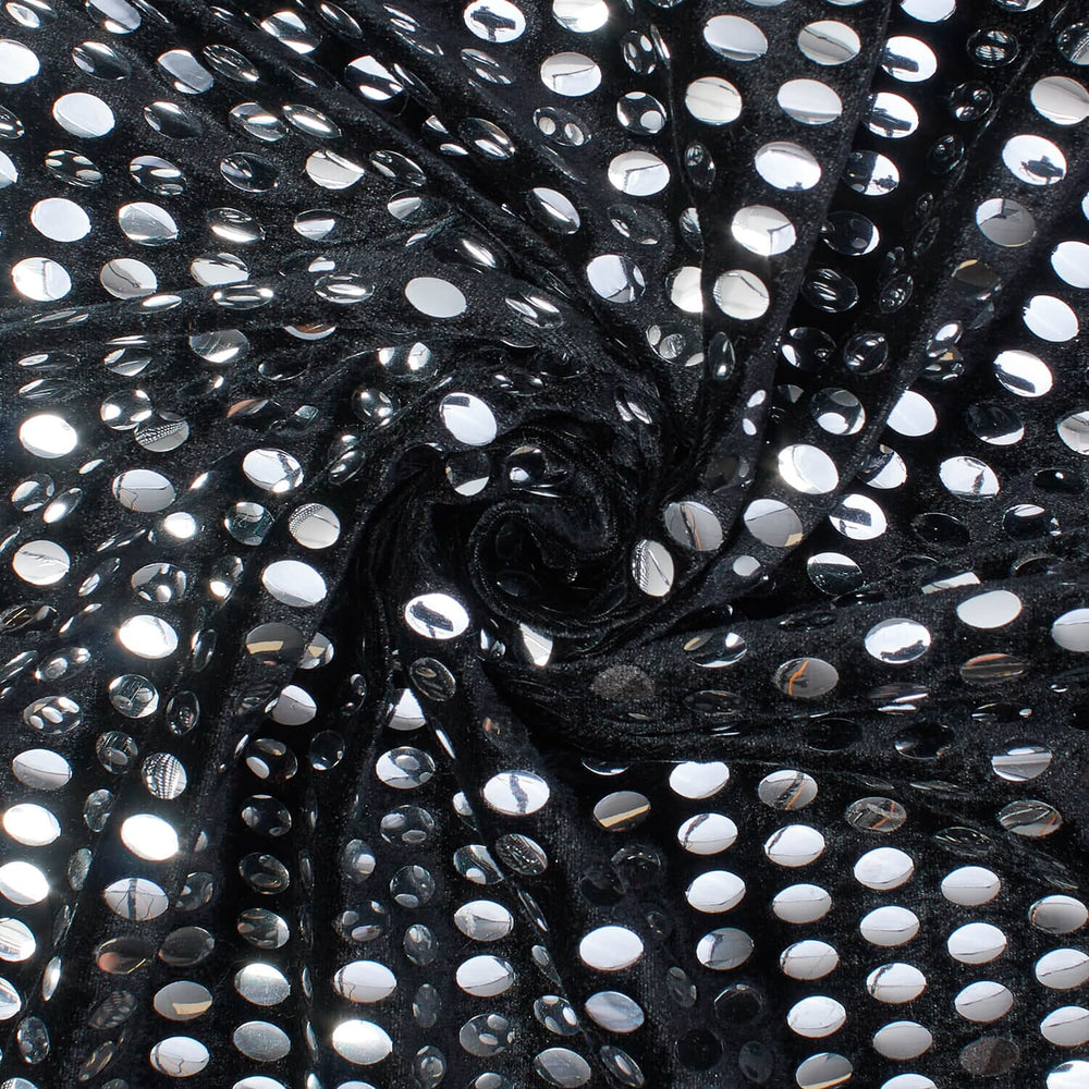 Mirror Oval Sequins on Velour Fabric 45" Wide $24.99 ON SALE