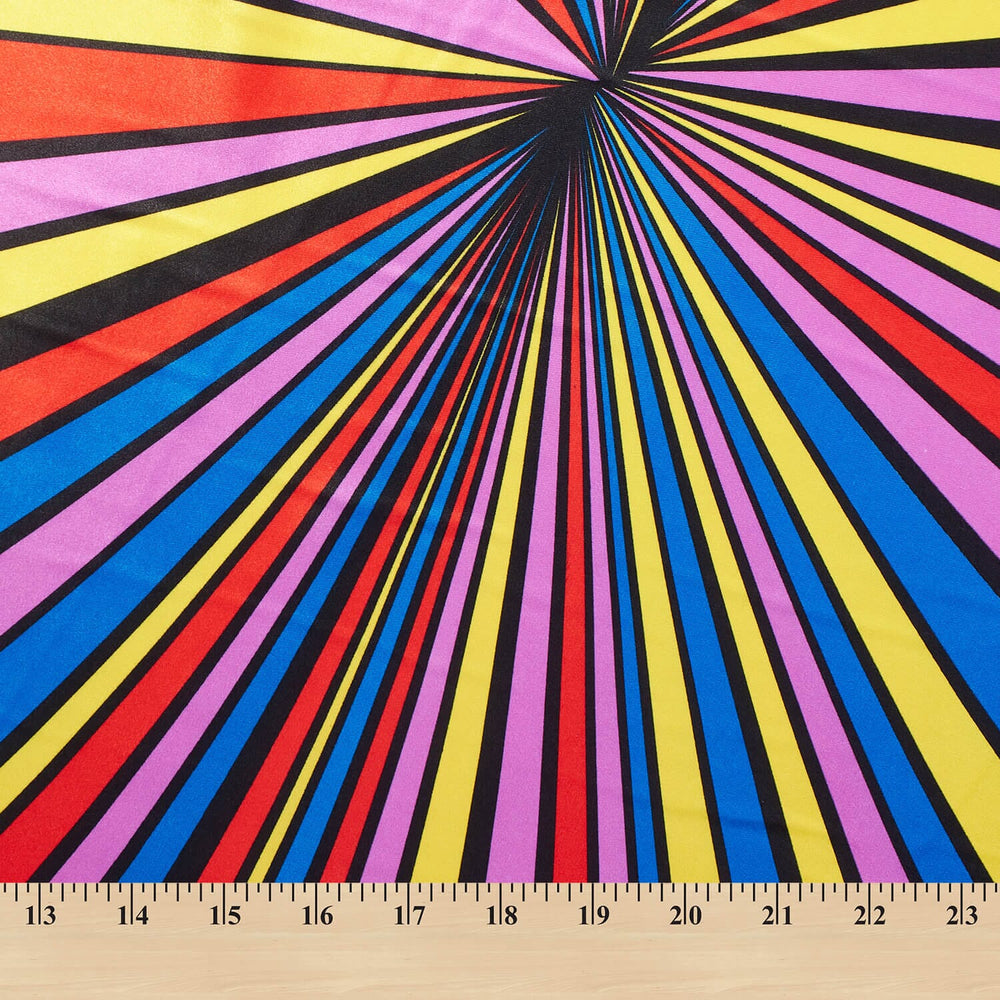 Angelica Rainbow Stripe Printed Charmeuse Fabric