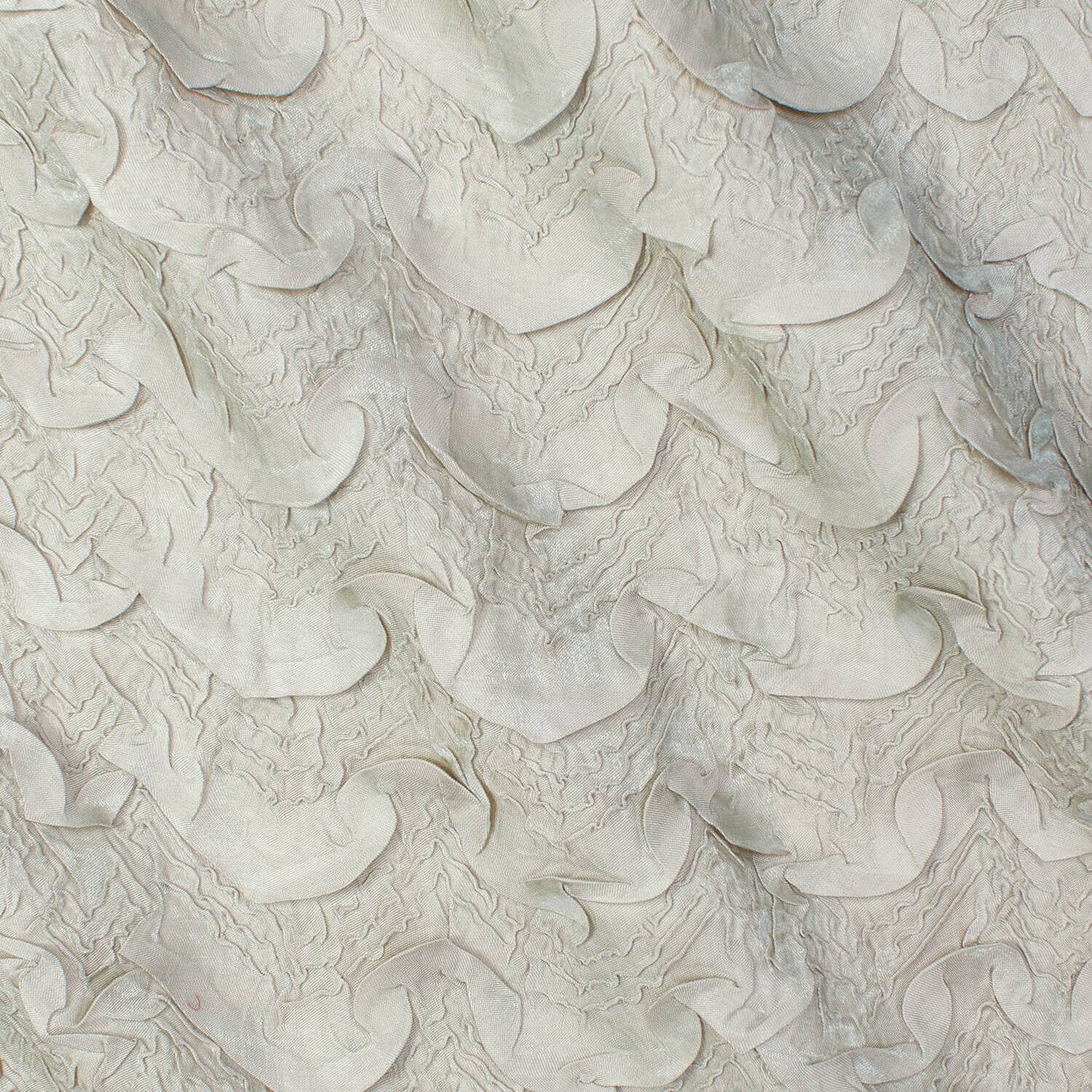 Two-Tone Ruched Ruffle Satin Fabric