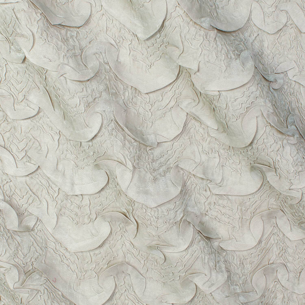 Two-Tone Ruched Ruffle Satin Fabric
