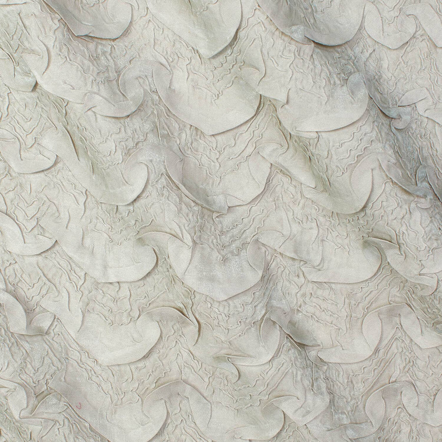 Two-Tone Ruched Ruffle Satin Fabric