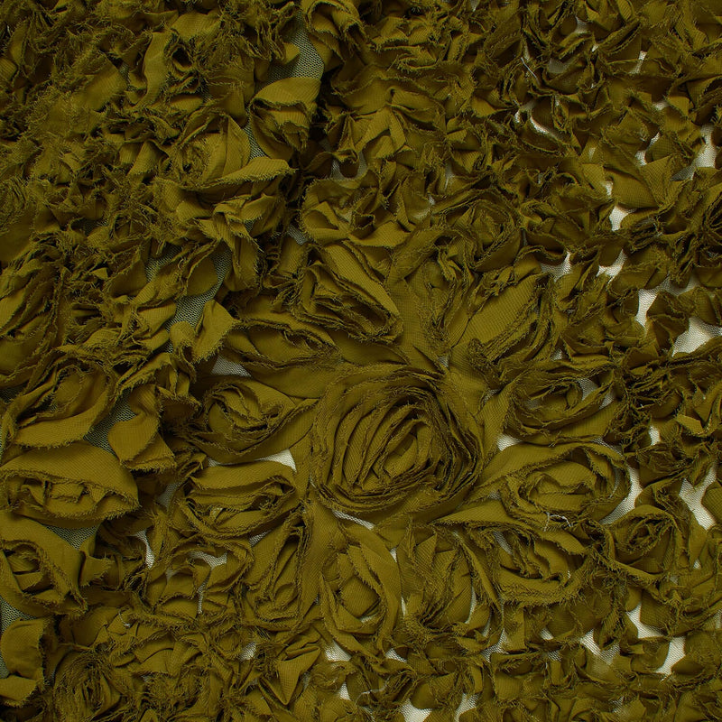 Ruffle Daisy Rosette On Mesh Fabric By The Yard