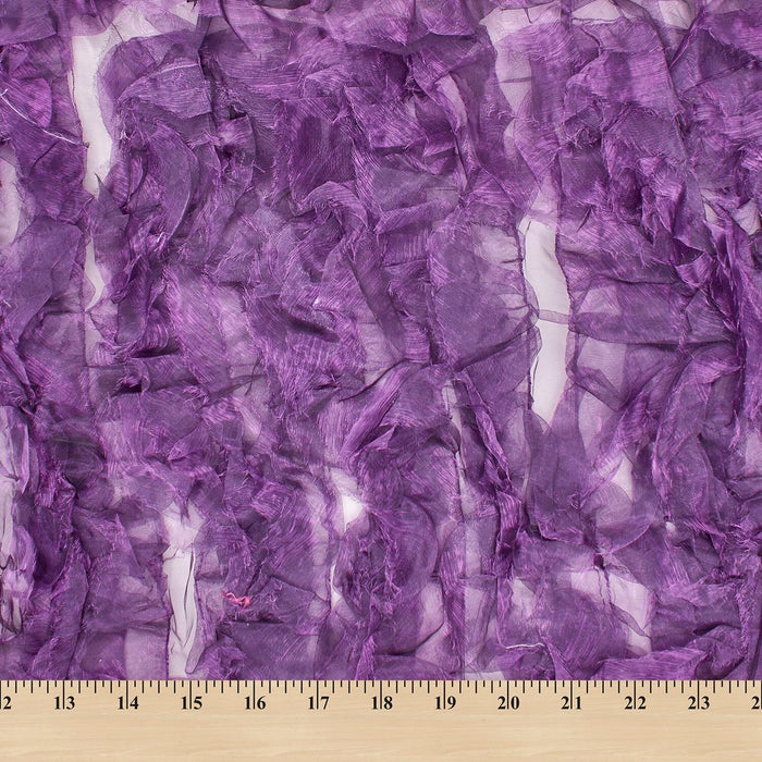Purple Ruffle Organza Fabric 52/53" Wide $19.99/Yard 100%Polyester
