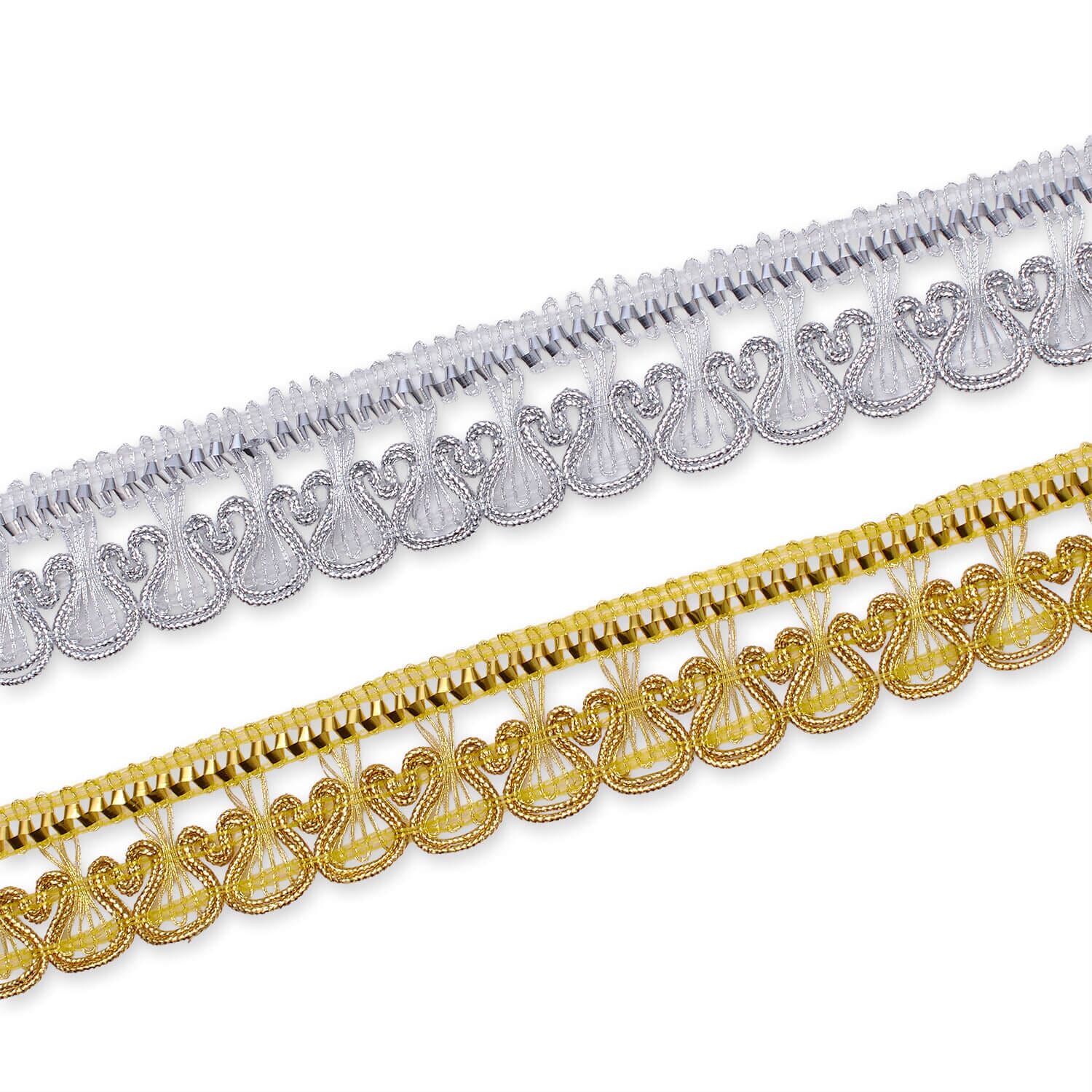 1.25 In. Scroll Scallop Metal Cord Trim 25 Yards