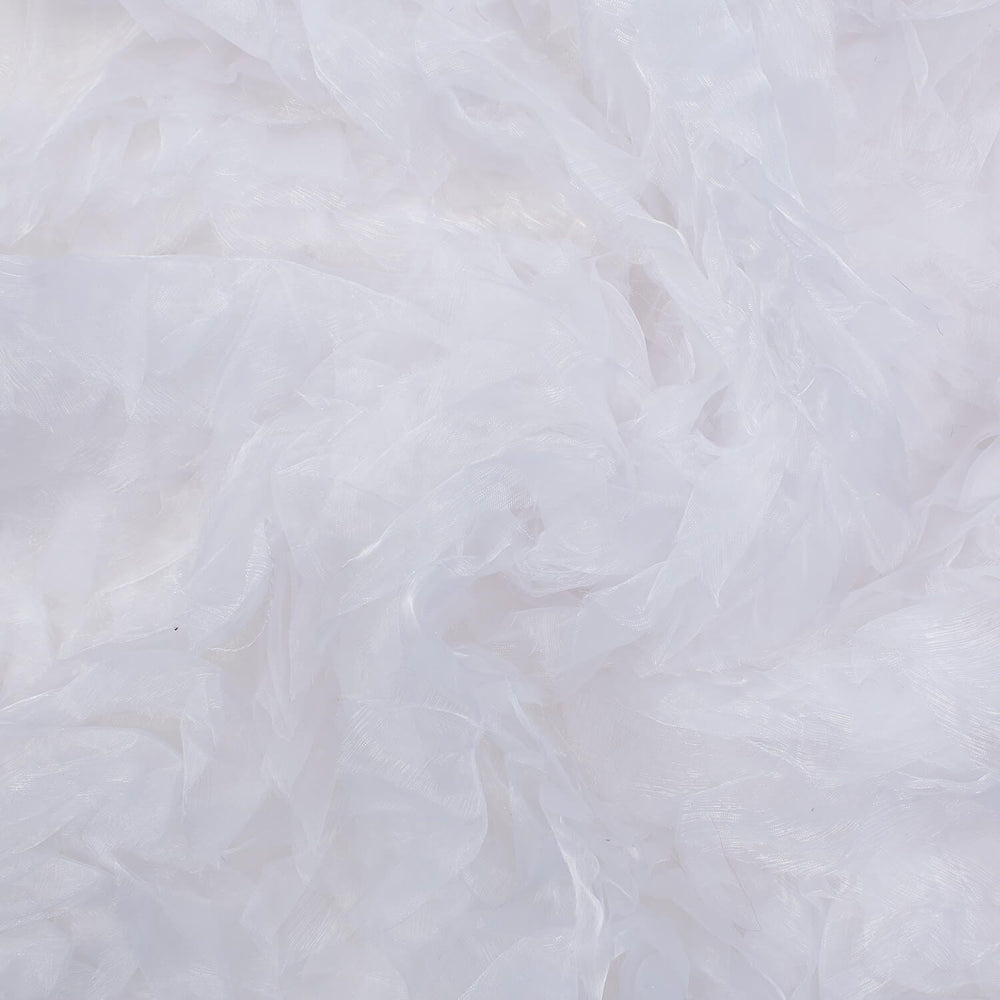 White Ruffle Organza Fabric 52/53" Wide $19.99/Yard 100%Polyester