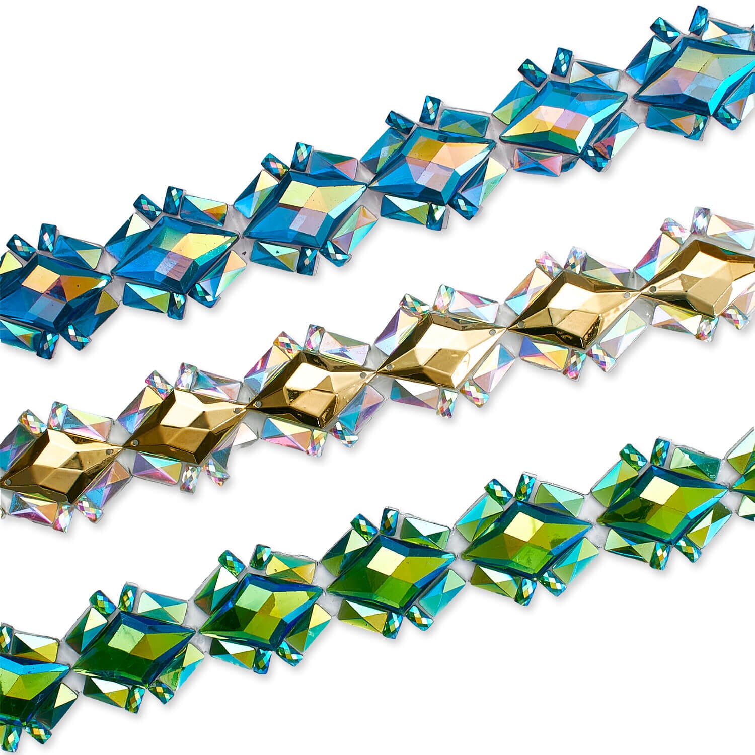 Lozenge Rhinestone Iron On Trim | Fabric Wholesale Direct