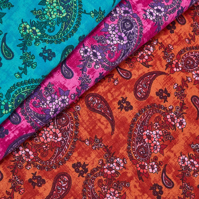 Paisley Printed Cotton Flannel Fabric By The Yard