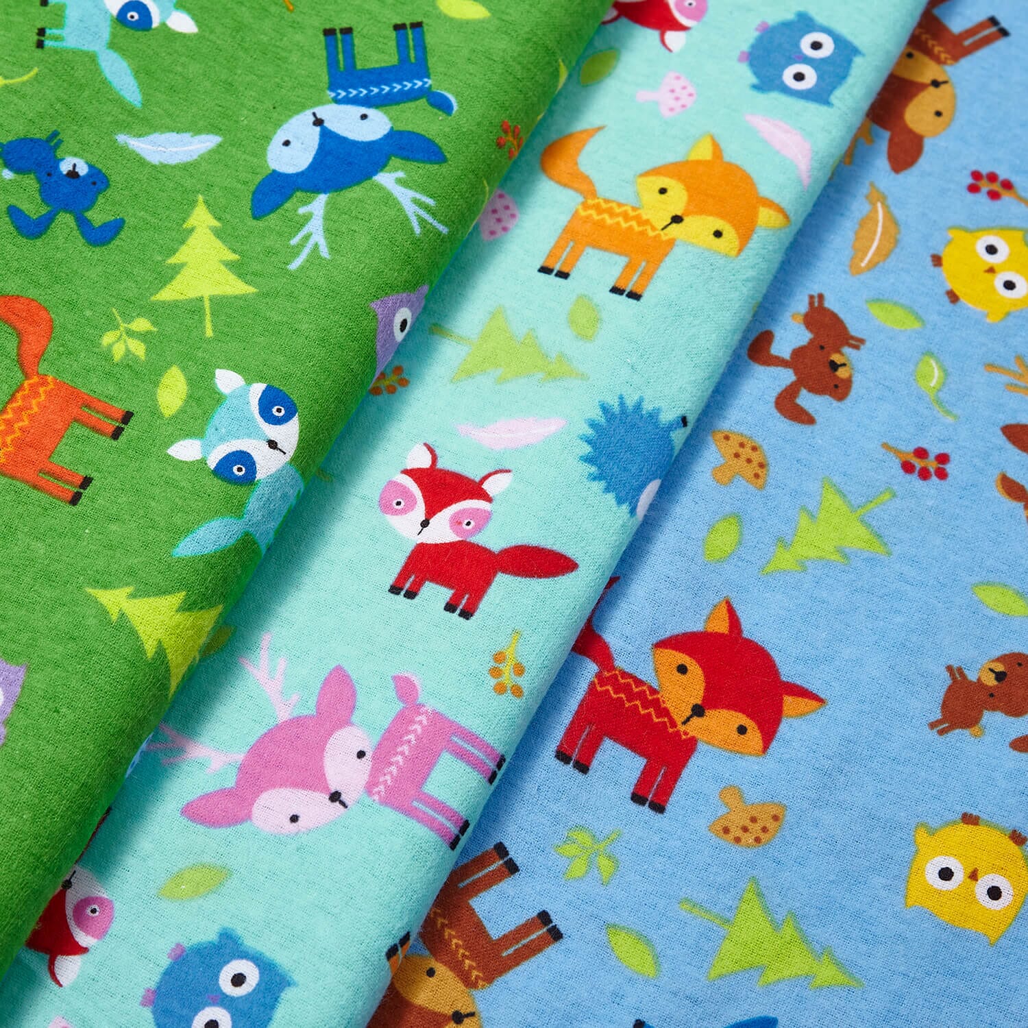 Forest Animals Printed Cotton Flannel