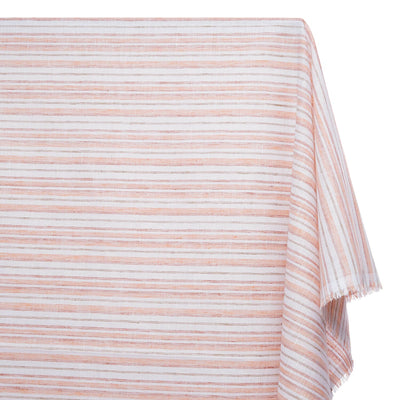 Multi Stripe Polyester Cotton Linen-Look Fabric