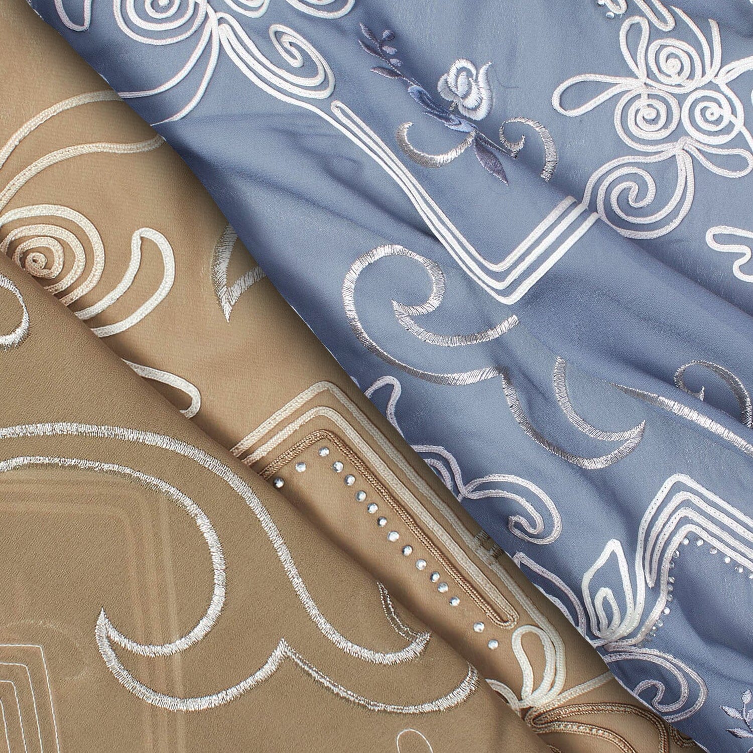 Corded Floral Embroidery On Georgette Fabric By The Yard