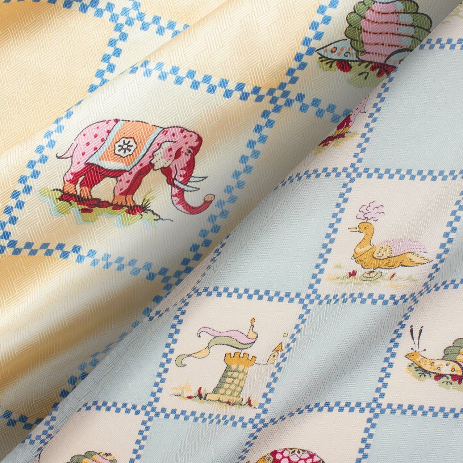 Checkered Animal Print Charmeuse Satin Jacquard