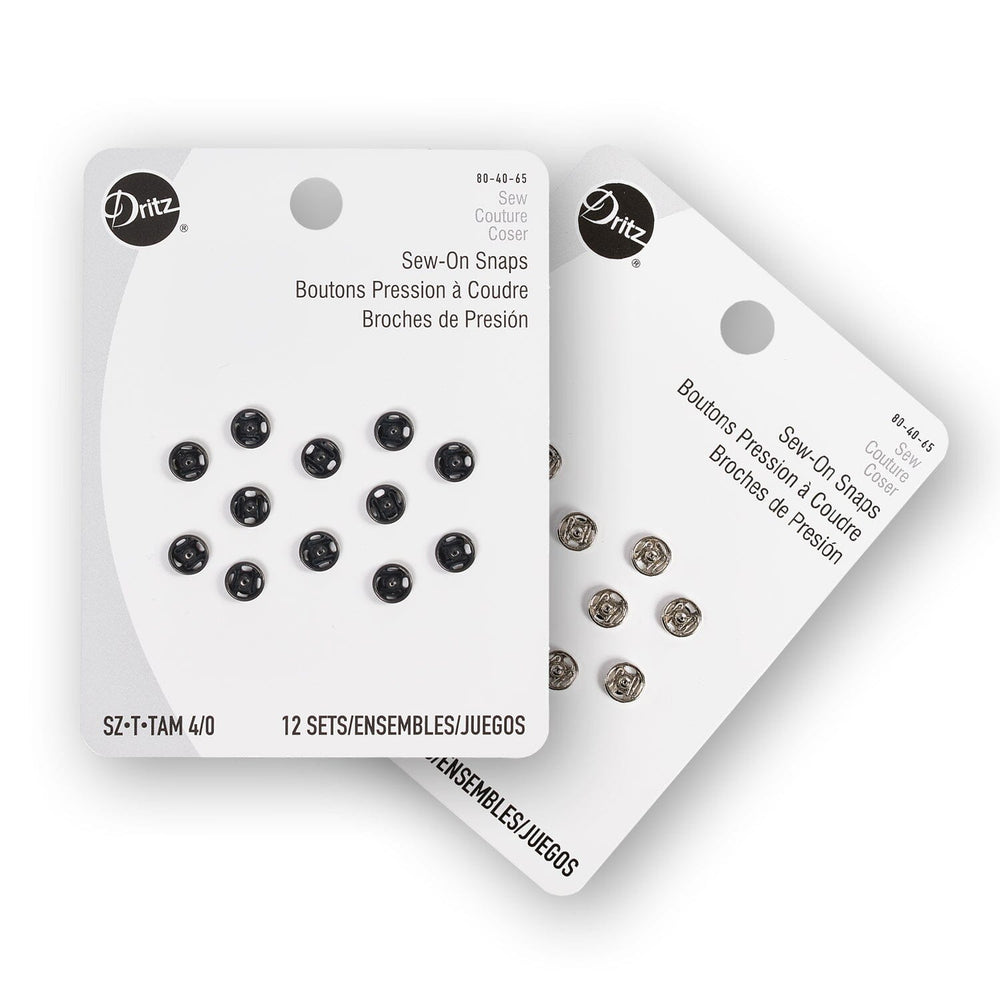Dritz® Size 4/0 (6mm) Sew-On Snaps - 12 Pack