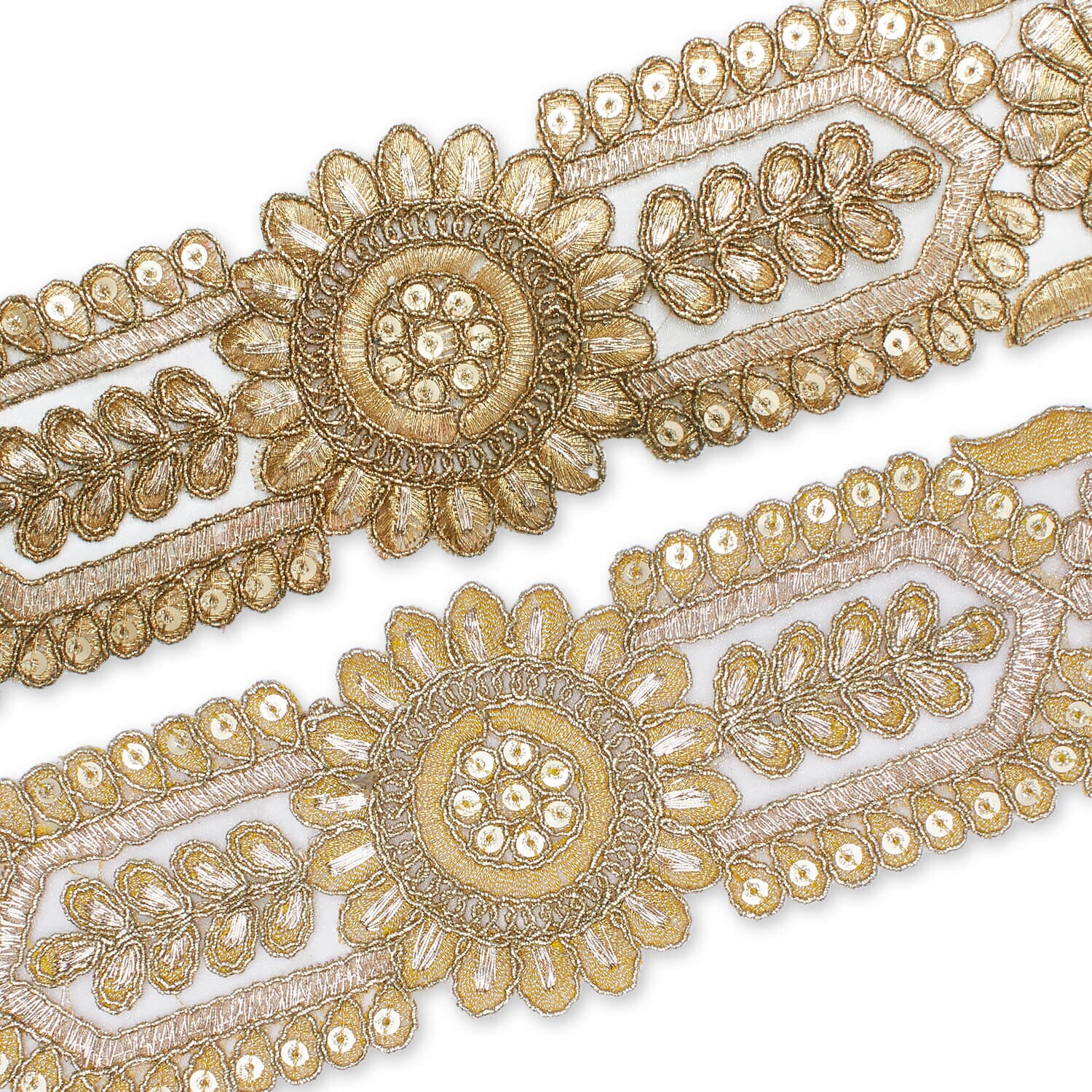 Sunflower Sequin Metallic Cording Embroidery Trim
