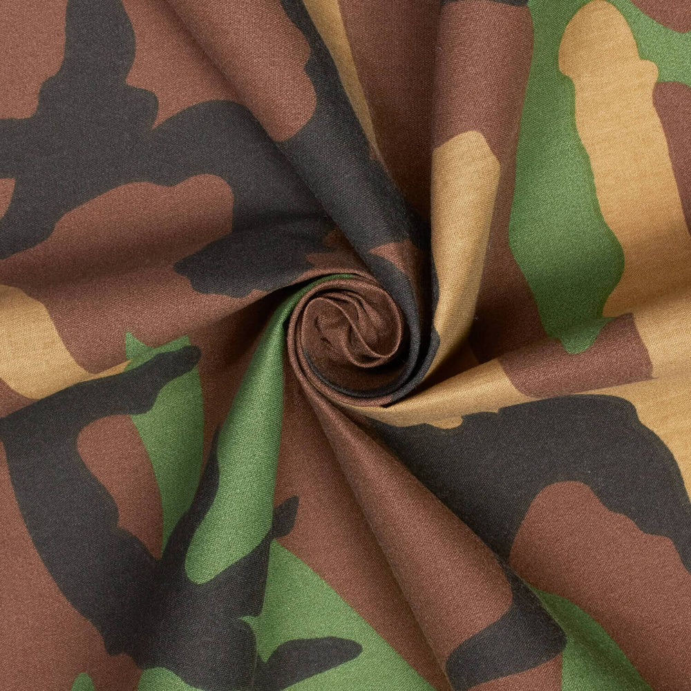 Camo Printed Broadcloth Fabric