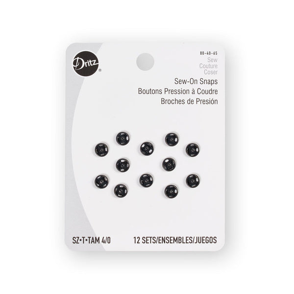 Dritz® Size 4/0 (6mm) Sew-On Snaps - 12 Pack