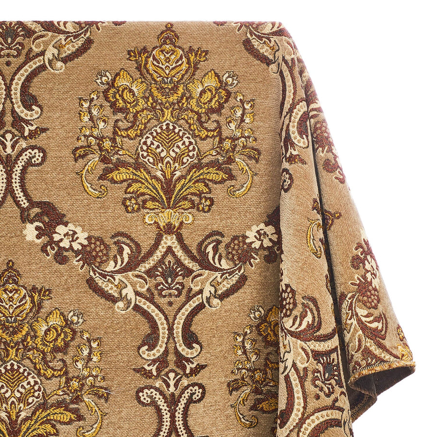 Victorian Damask Metallic Chenille Jacquard Fabric