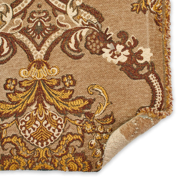 Victorian Damask Metallic Chenille Jacquard Fabric