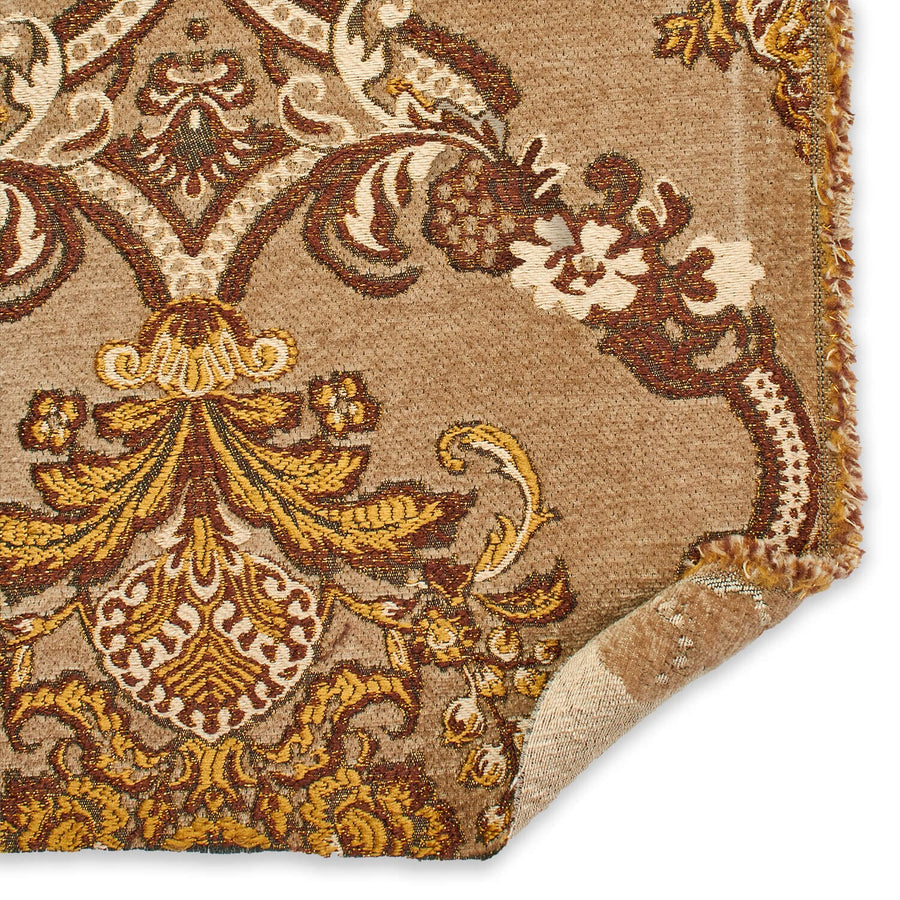 Victorian Damask Metallic Chenille Jacquard Fabric