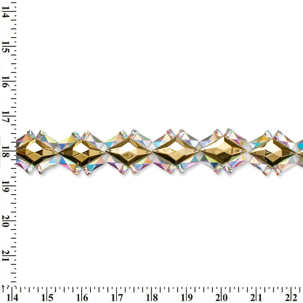 Lozenge Rhinestone Iron On Trim | Fabric Wholesale Direct