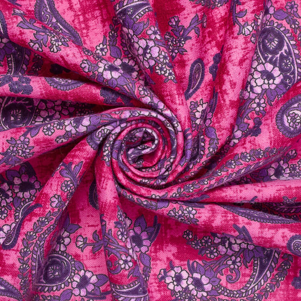 Paisley Printed Cotton Flannel Fabric By The Yard
