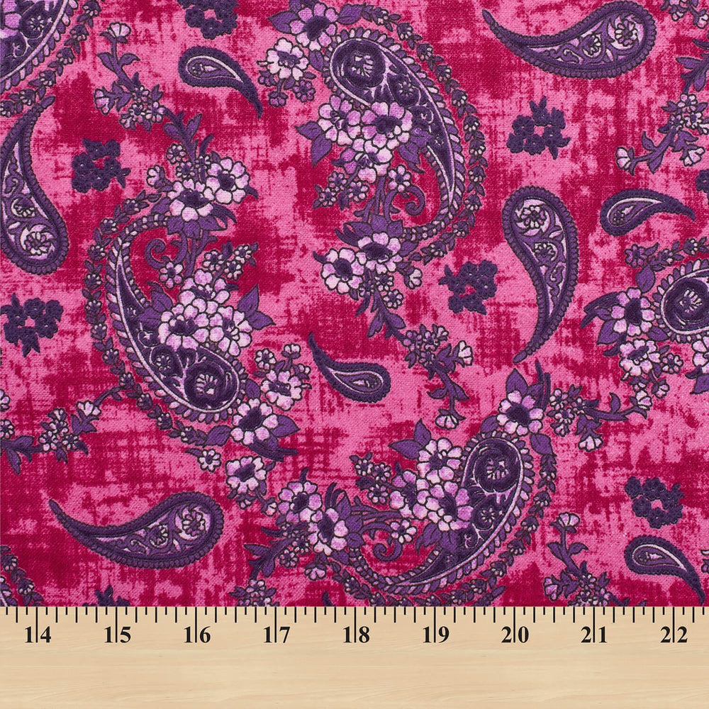 Paisley Printed Cotton Flannel Fabric By The Yard