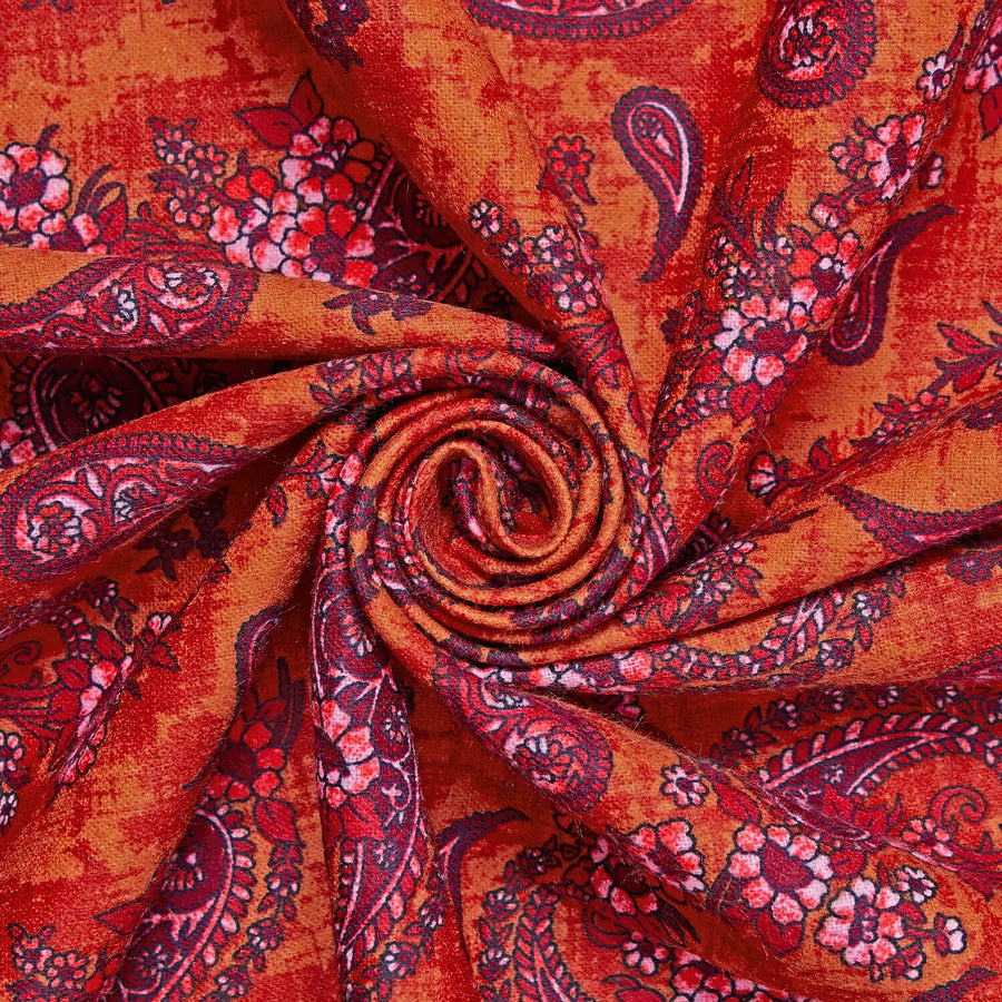 Paisley Printed Cotton Flannel Fabric By The Yard