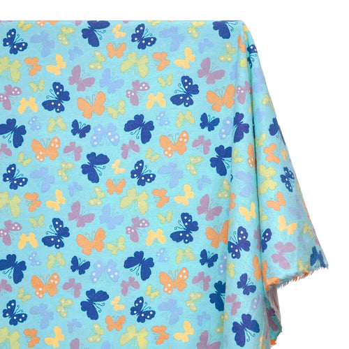 Butterfly Printed Cotton Flannel Fabric