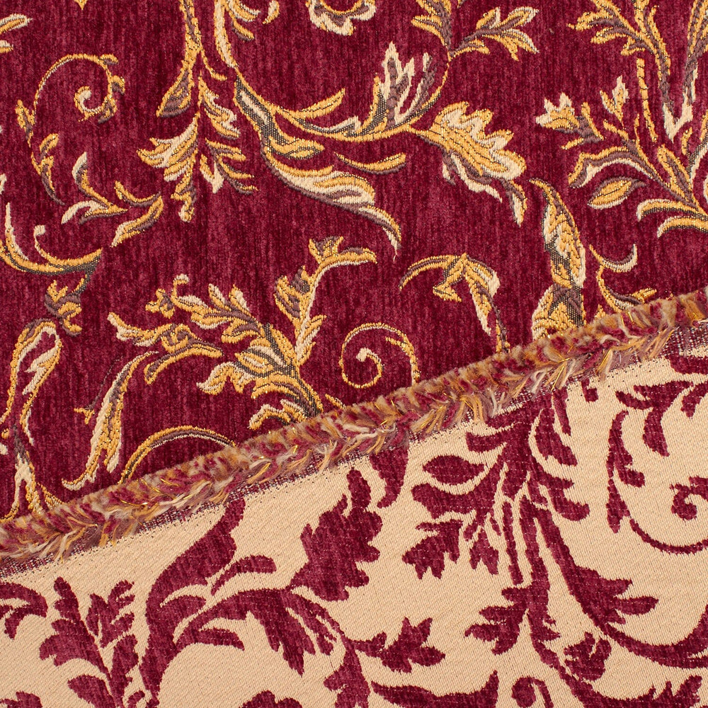 Scroll Metallic Chenille Upholstery Jacquard