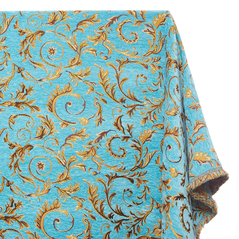 Scroll Metallic Chenille Upholstery Jacquard