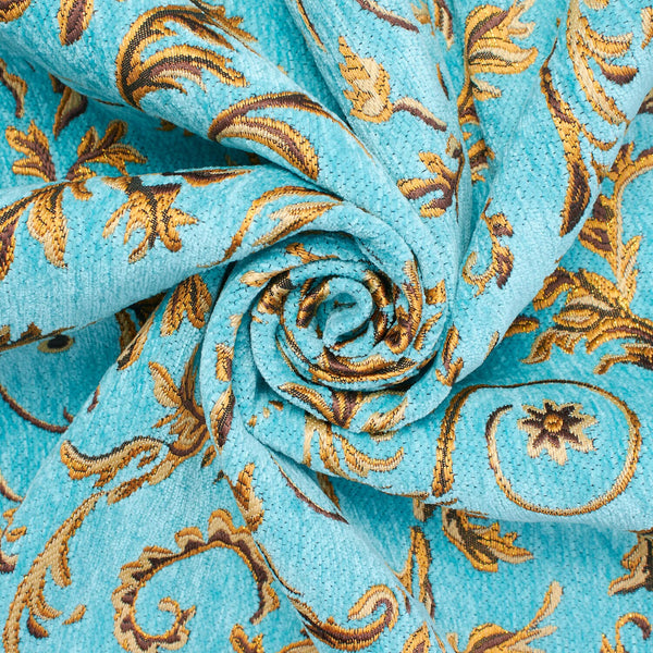 Scroll Metallic Chenille Upholstery Jacquard