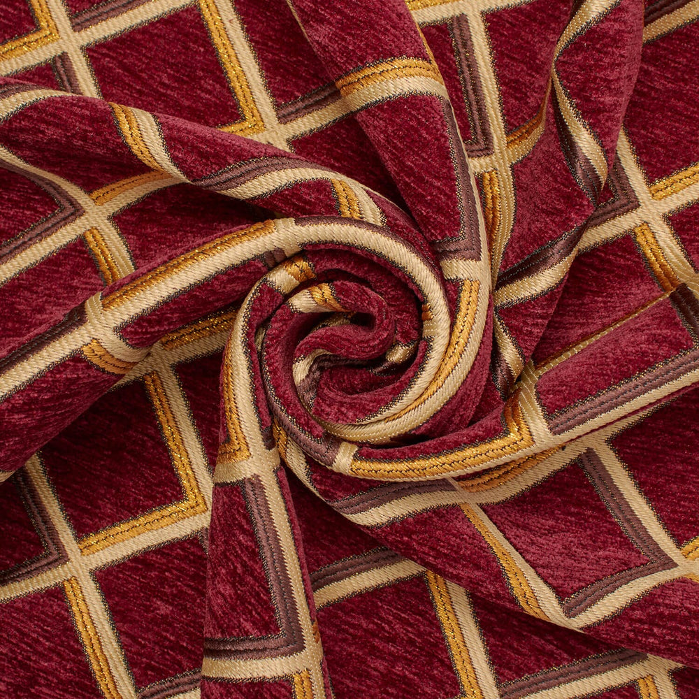 Geometric Metallic Chenille Upholstery Jacquard