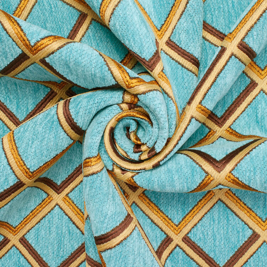 Geometric Metallic Chenille Upholstery Jacquard