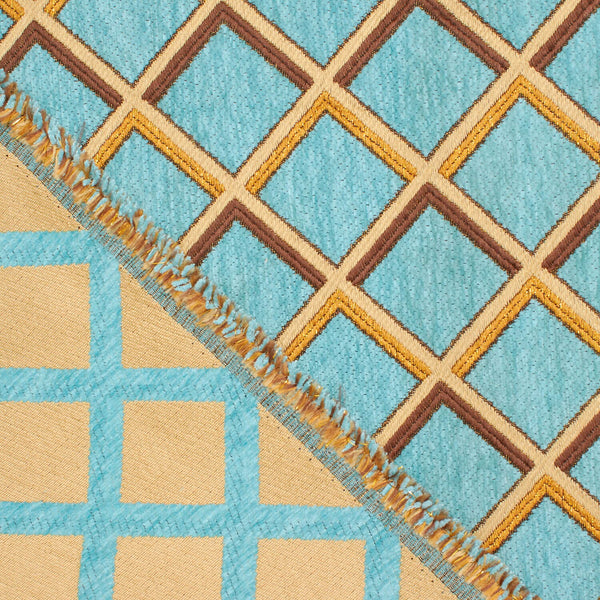 Geometric Metallic Chenille Upholstery Jacquard