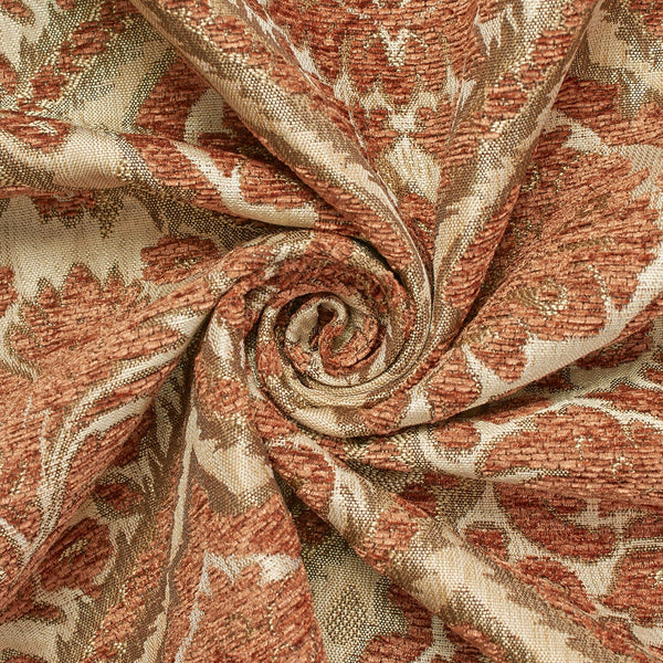 Two Tone Polyester Chenille Damask Jacquard Fabric