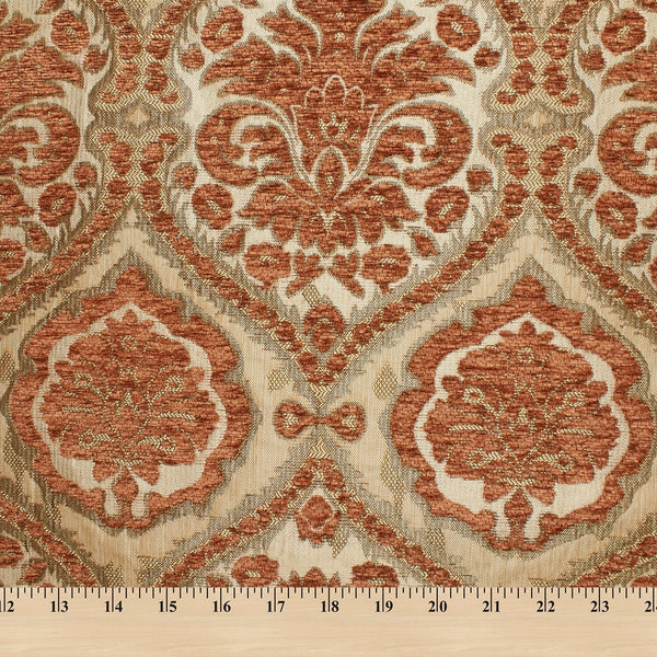 Two Tone Polyester Chenille Damask Jacquard Fabric