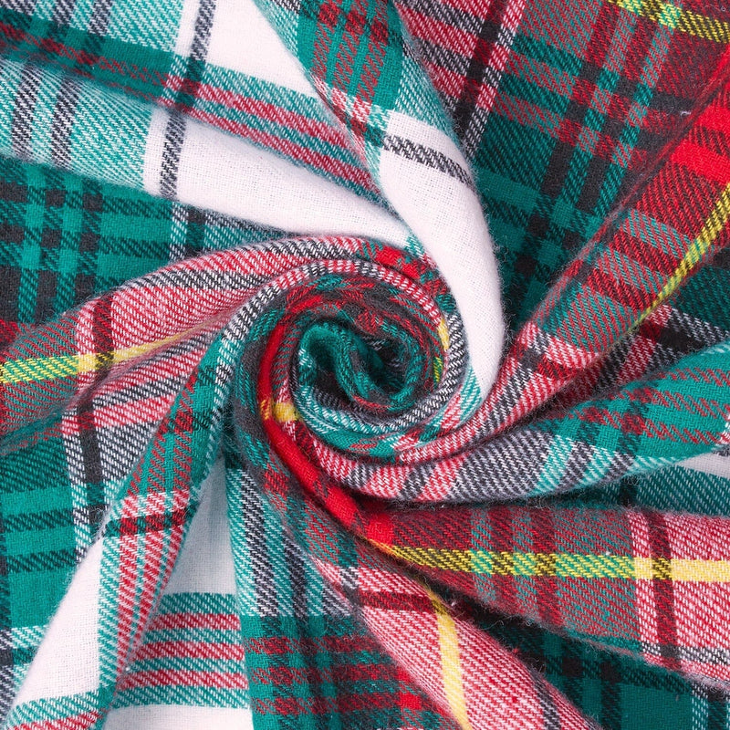 Tartan Plaid Yarn Dye Brush Cotton Flannel Fabric Design 14