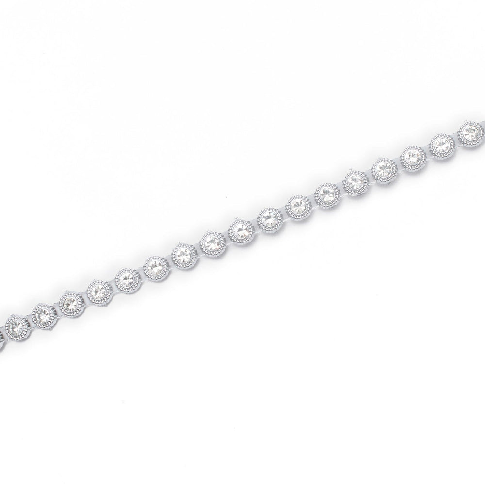 1/4 in. Rounded Rhinestone Metallic Chain Trim 10 yd Spool