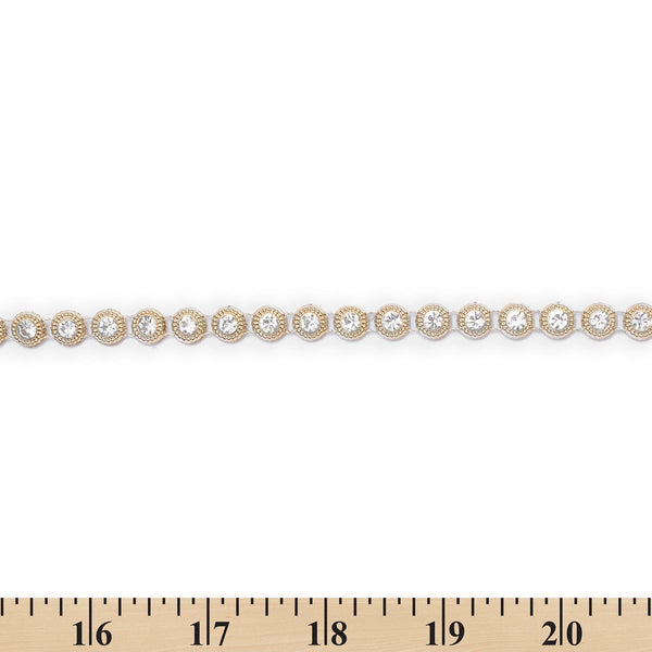 1/4 in. Rounded Rhinestone Metallic Chain Trim 10 yd Spool