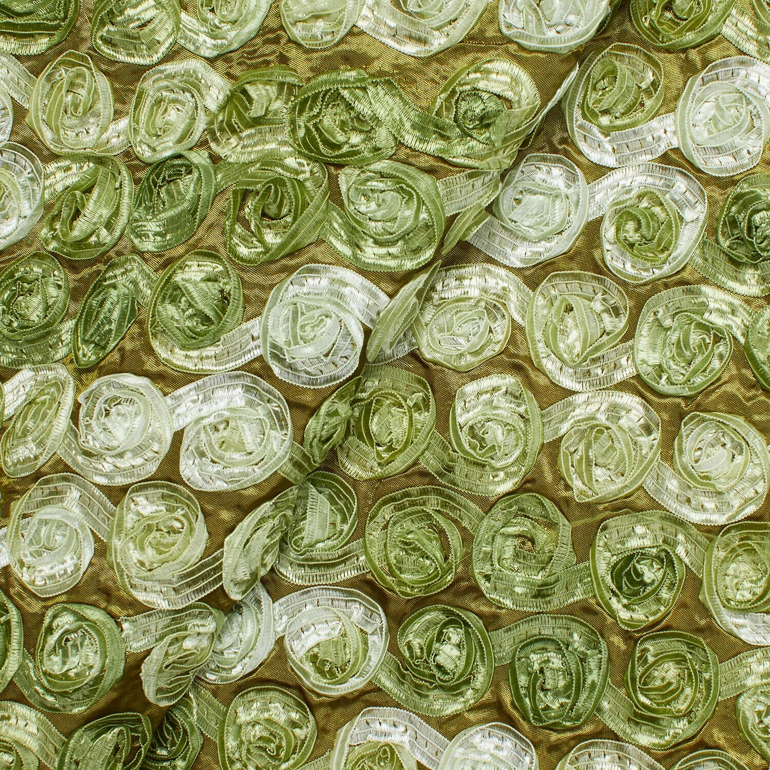 Distressed Olive Rosette Fabric By The Yard