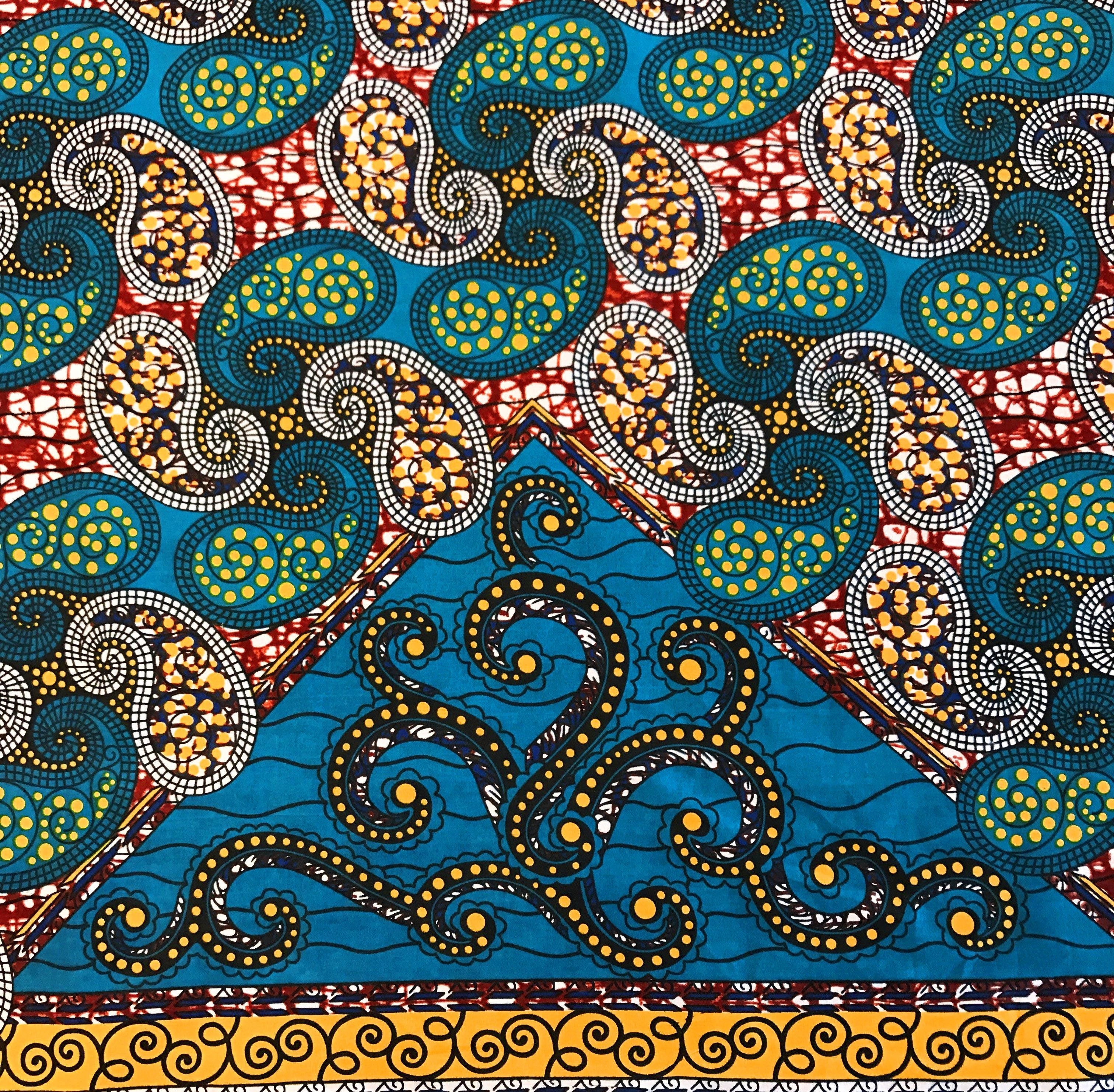African Print Fabric (90131-4) 100% Cotton 44/45" Wide $3.99/Yard