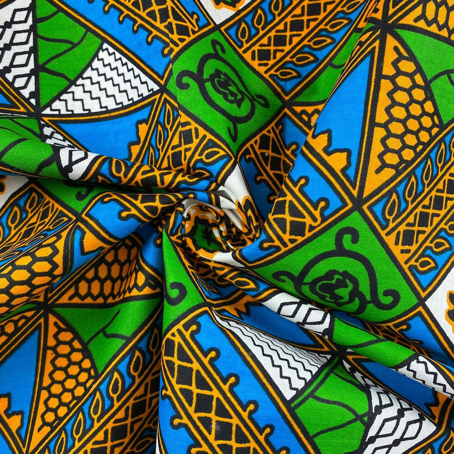 African Print Fabric (90277-3) 100% Cotton 44" Wide $4.99/Yard